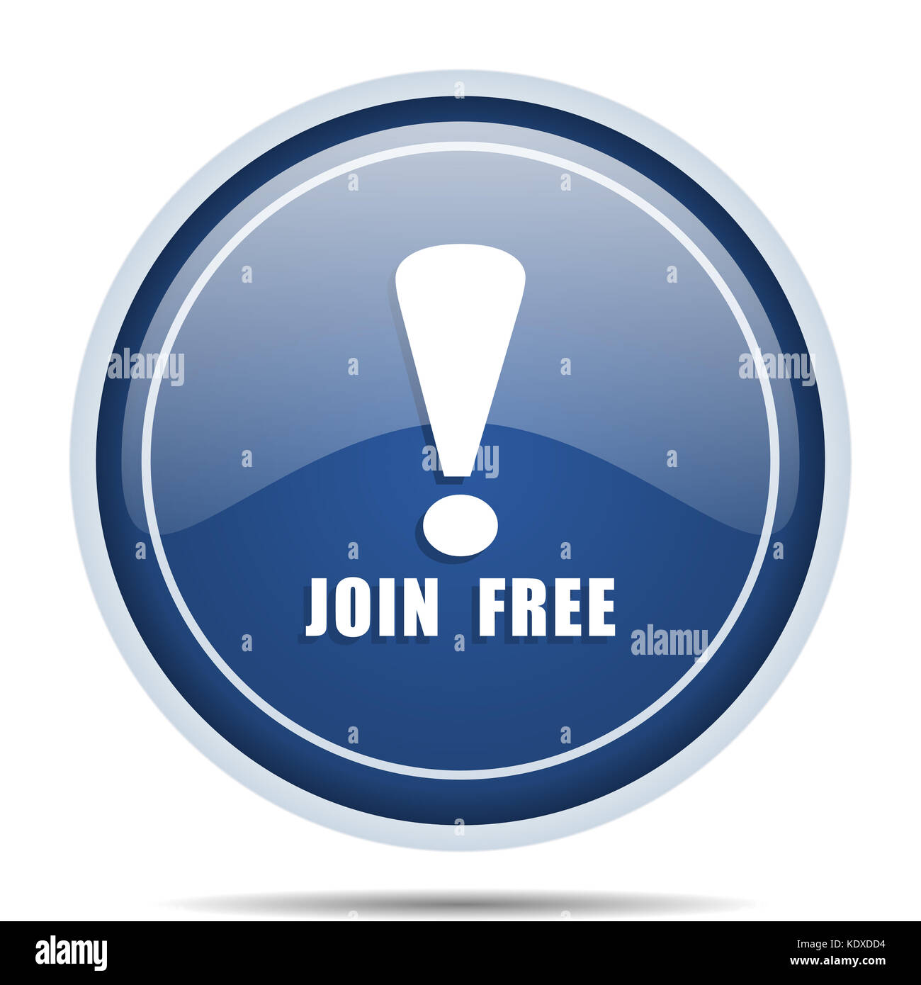 Join free blue round web icon. Circle isolated internet button for ...