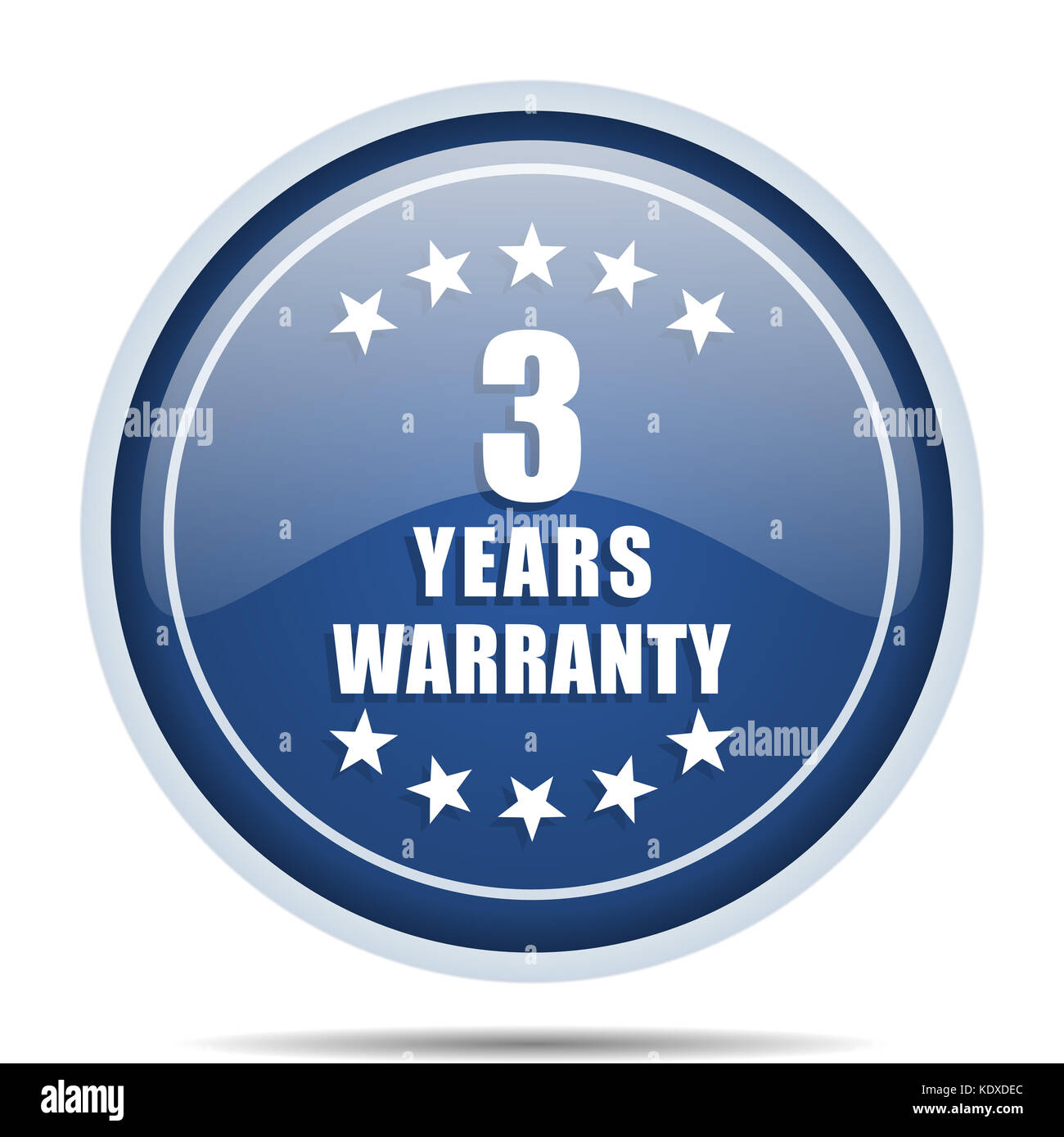 Warranty guarantee 3 year blue round web icon. Circle isolated internet ...