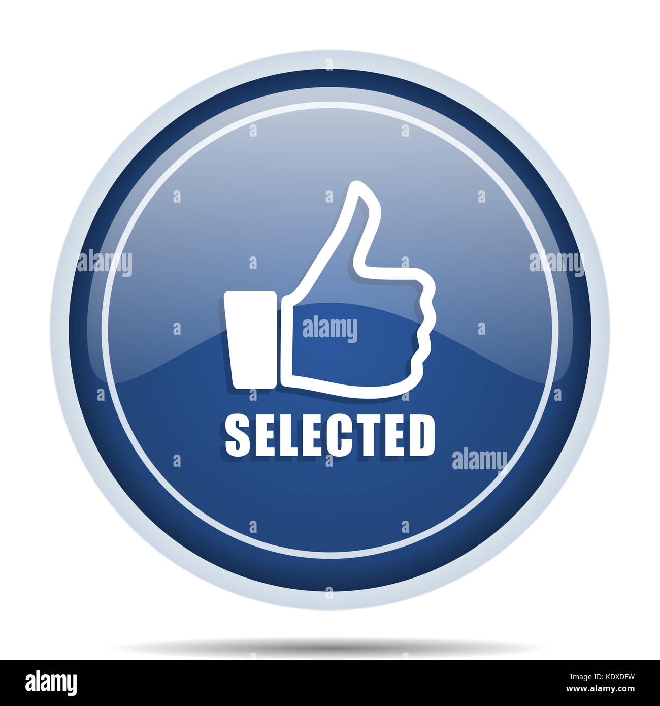 Selected blue round web icon. Circle isolated internet button for ...