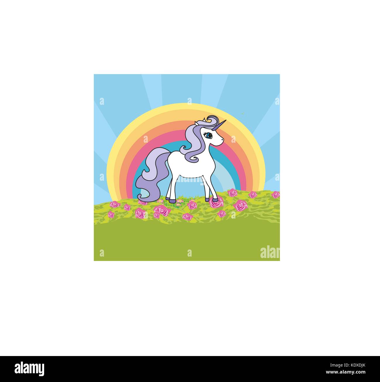 Unicorn with a rainbow Stock Vector Image & Art - Alamy