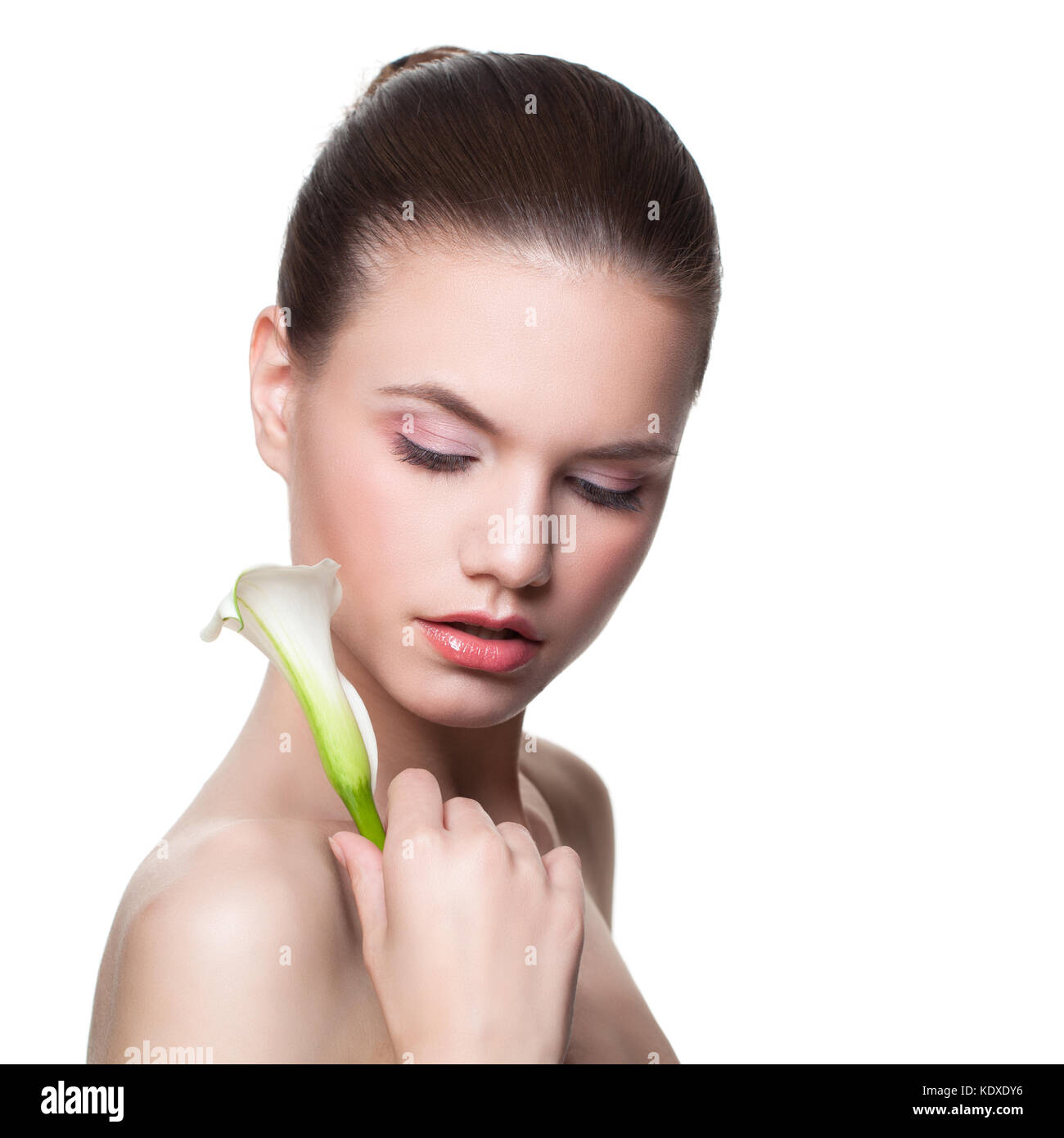 Beautiful Spa Model Woman with Healthy Skin. Perfect Face Isolated on ...