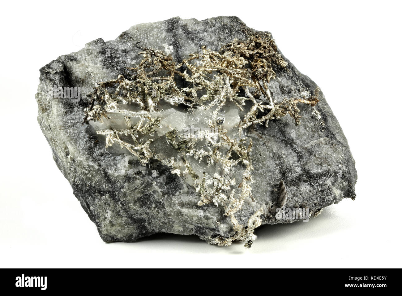 native silver from Kongsberg/ Norway isolated on white background Stock ...