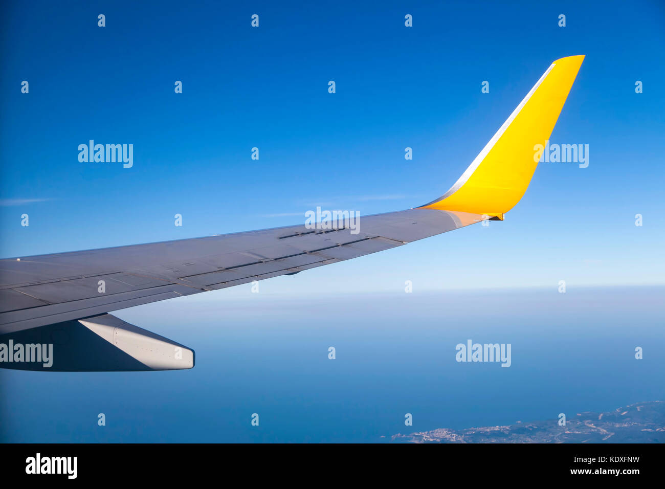Aircraft wing on air Stock Photo - Alamy