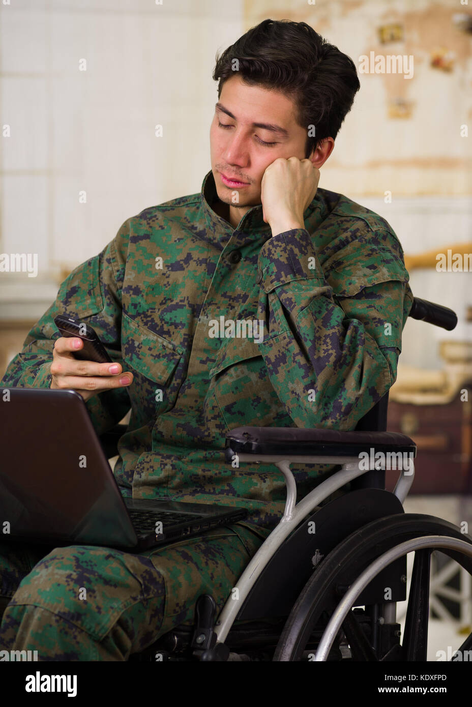 Male Soldier Sitting In Chair High Resolution Stock Photography and ...