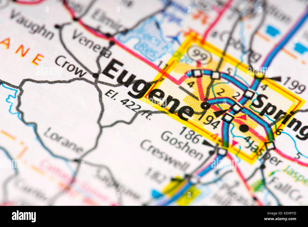 Eugene map hi-res stock photography and images - Alamy