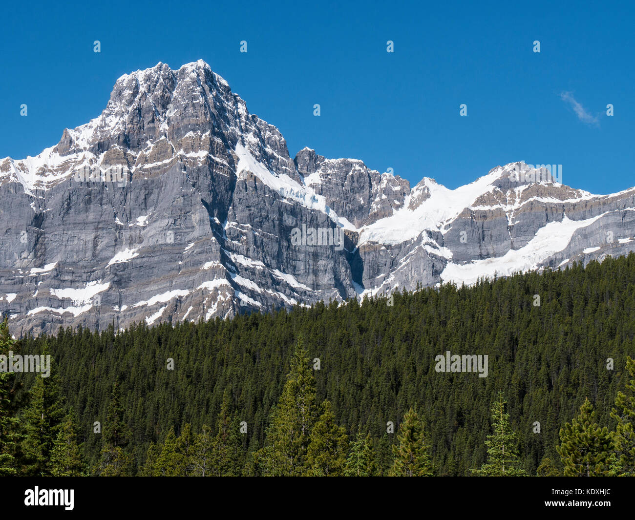 Howse Peak above Waterfowl Lake, Icefields Parkway, Alberta, Canada ...