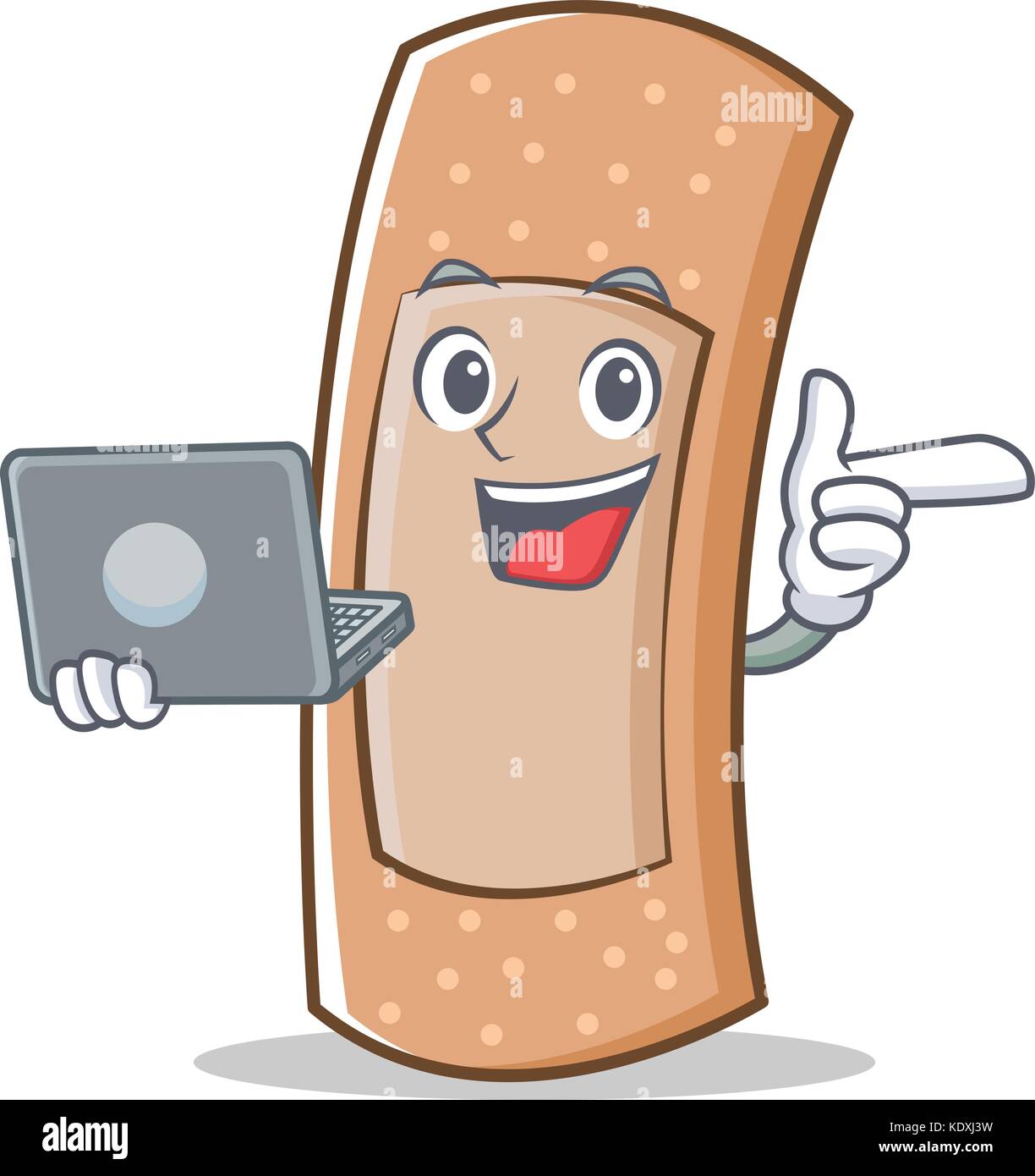 With laptop band aid character cartoon Stock Vector Image & Art - Alamy