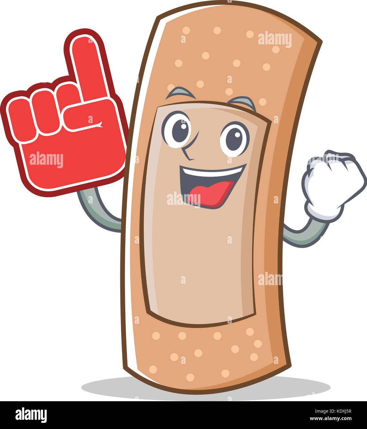 Foam finger band aid character cartoon Stock Vector Image & Art - Alamy