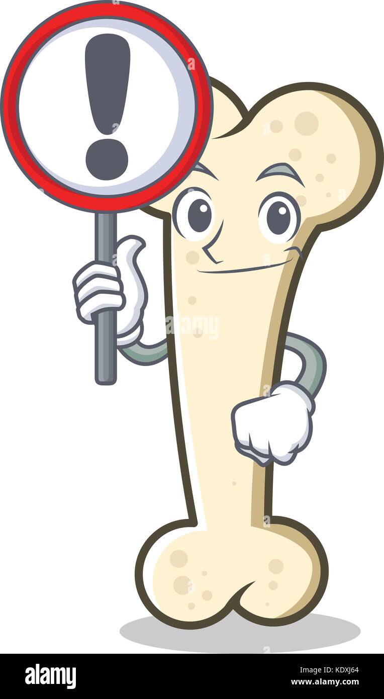With sign bone character cartoon mascot Stock Vector Image & Art - Alamy