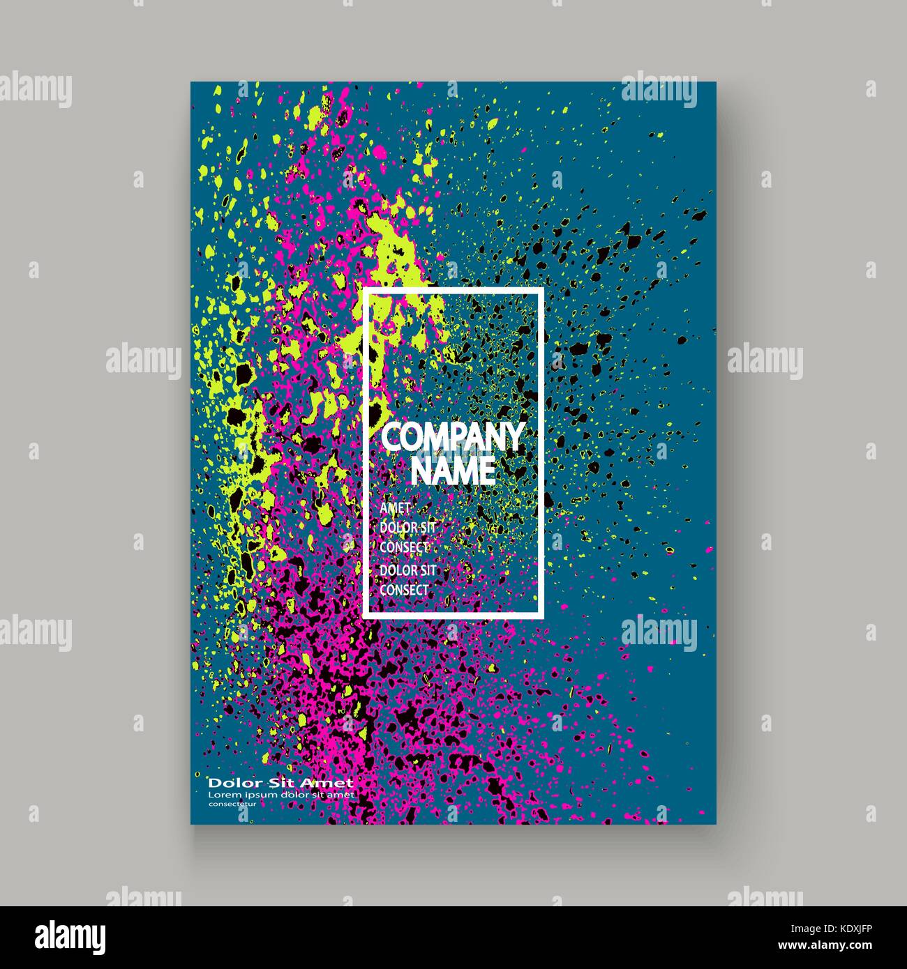 Neon explosion paint splatter artistic cover frame design. Decorative ...