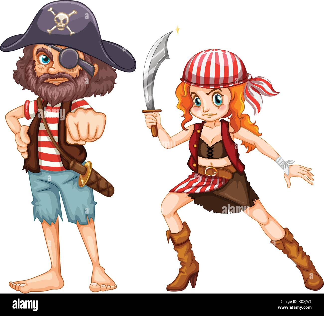 Pirate crews with weapons illustration Stock Vector Image & Art - Alamy