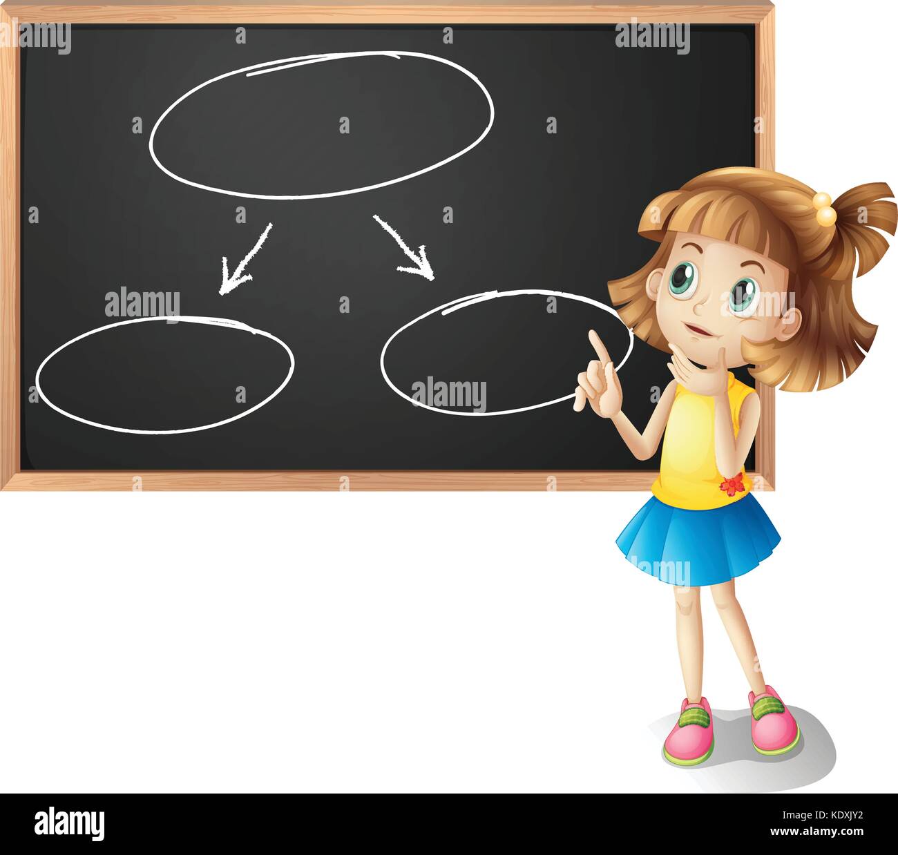 Girl and diagrams on the board illustration Stock Vector Image & Art ...