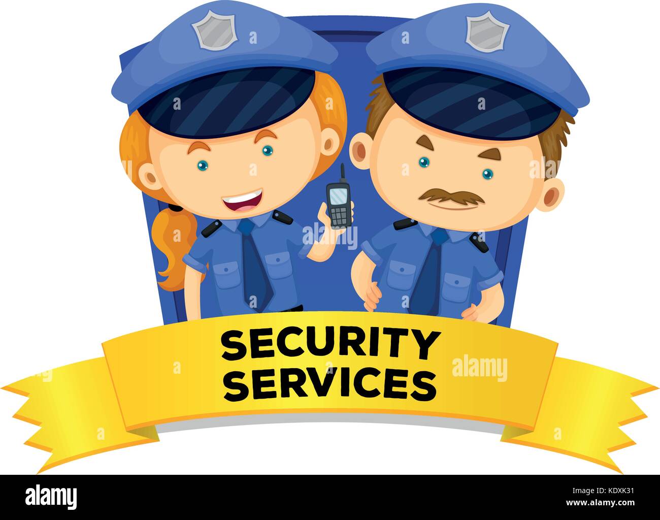 Job wordcard with two security services illustration Stock Vector Image ...