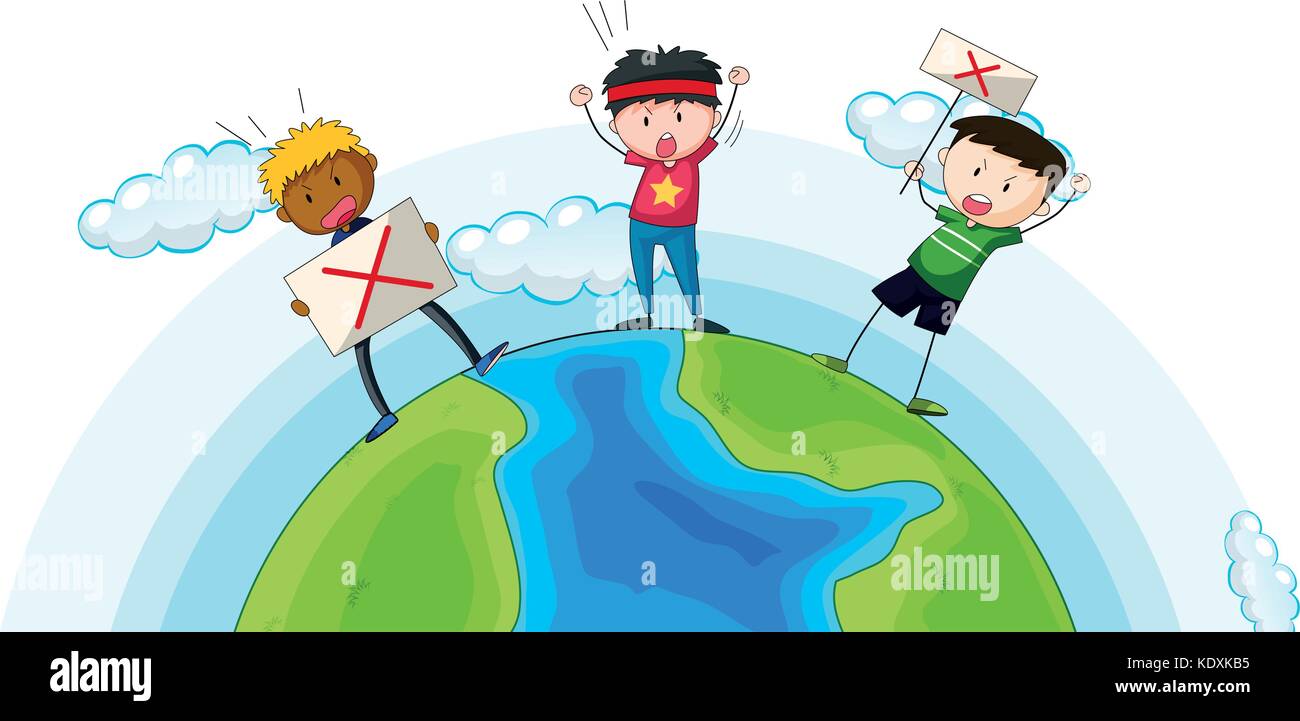 People on strike around the world illustration Stock Vector Image & Art ...