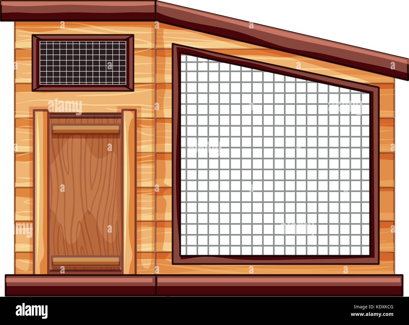 Empty chicken coop on white background illustration Stock Vector Image ...