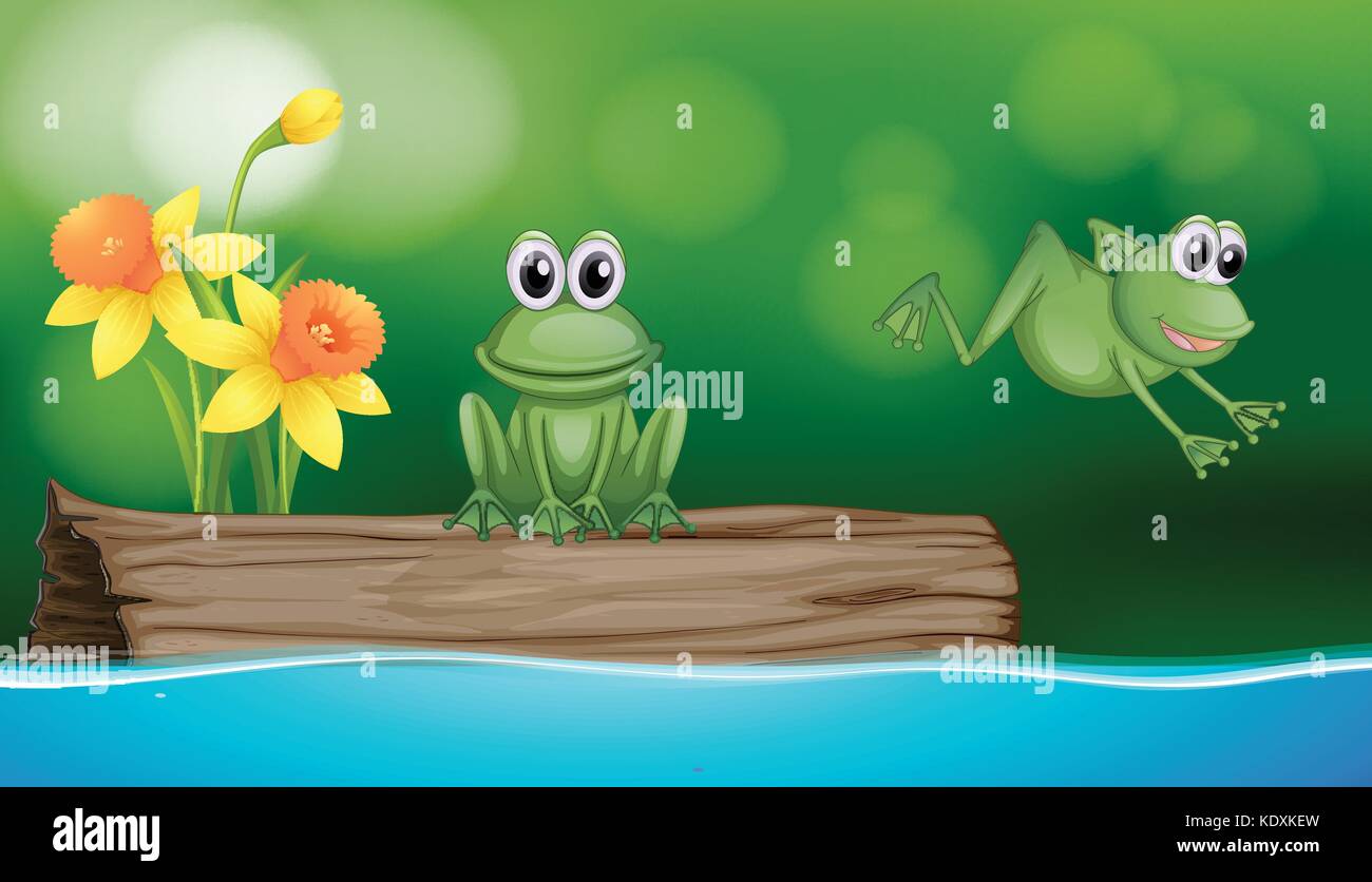 Log water pond Stock Vector Images - Alamy