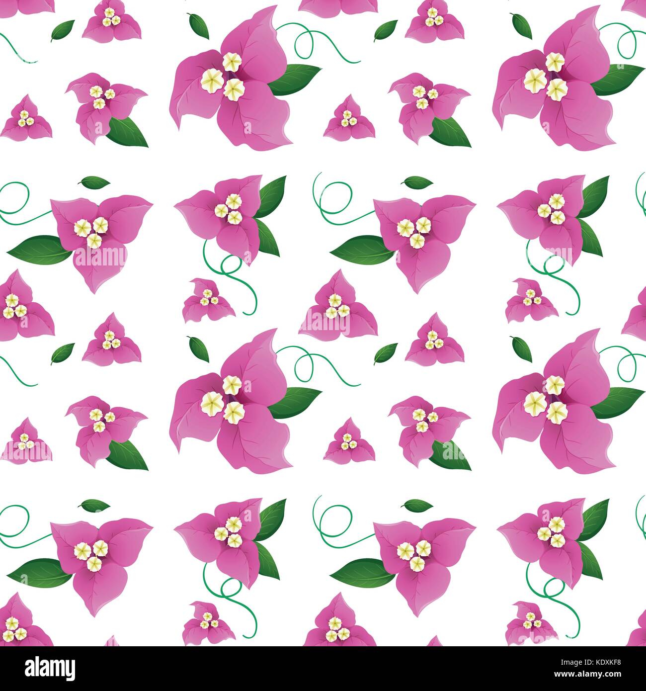 Seamless background design with pink paper flowers illustration Stock ...