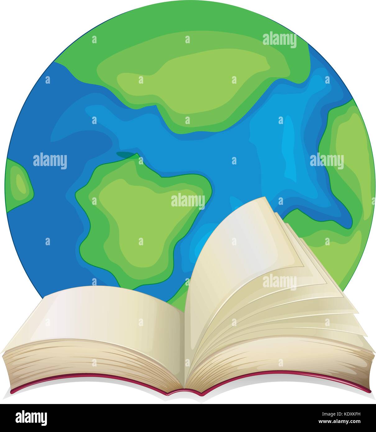 Book and the world on white background illustration Stock Vector Image ...
