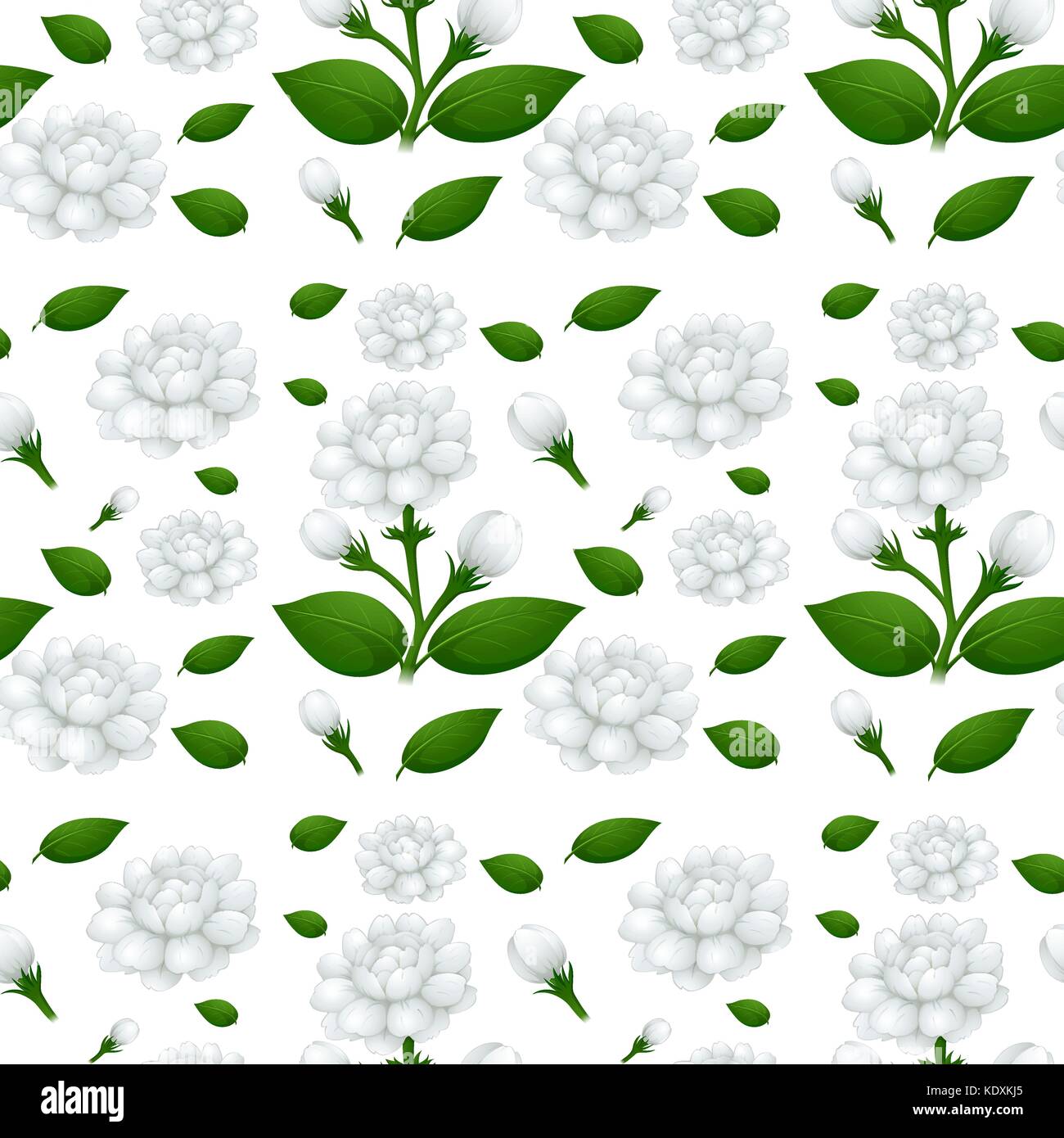 Seamless background design with jasmine flowers illustration Stock ...
