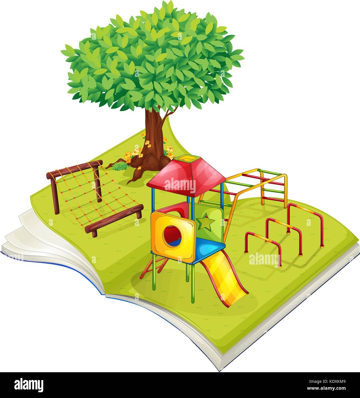Book in the park Stock Vector Images - Alamy
