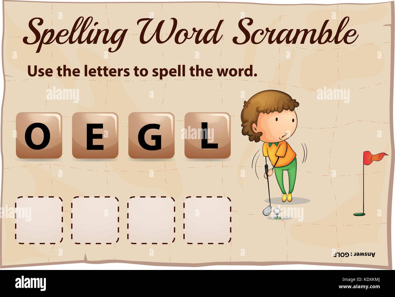 Golf word Stock Vector Images - Alamy