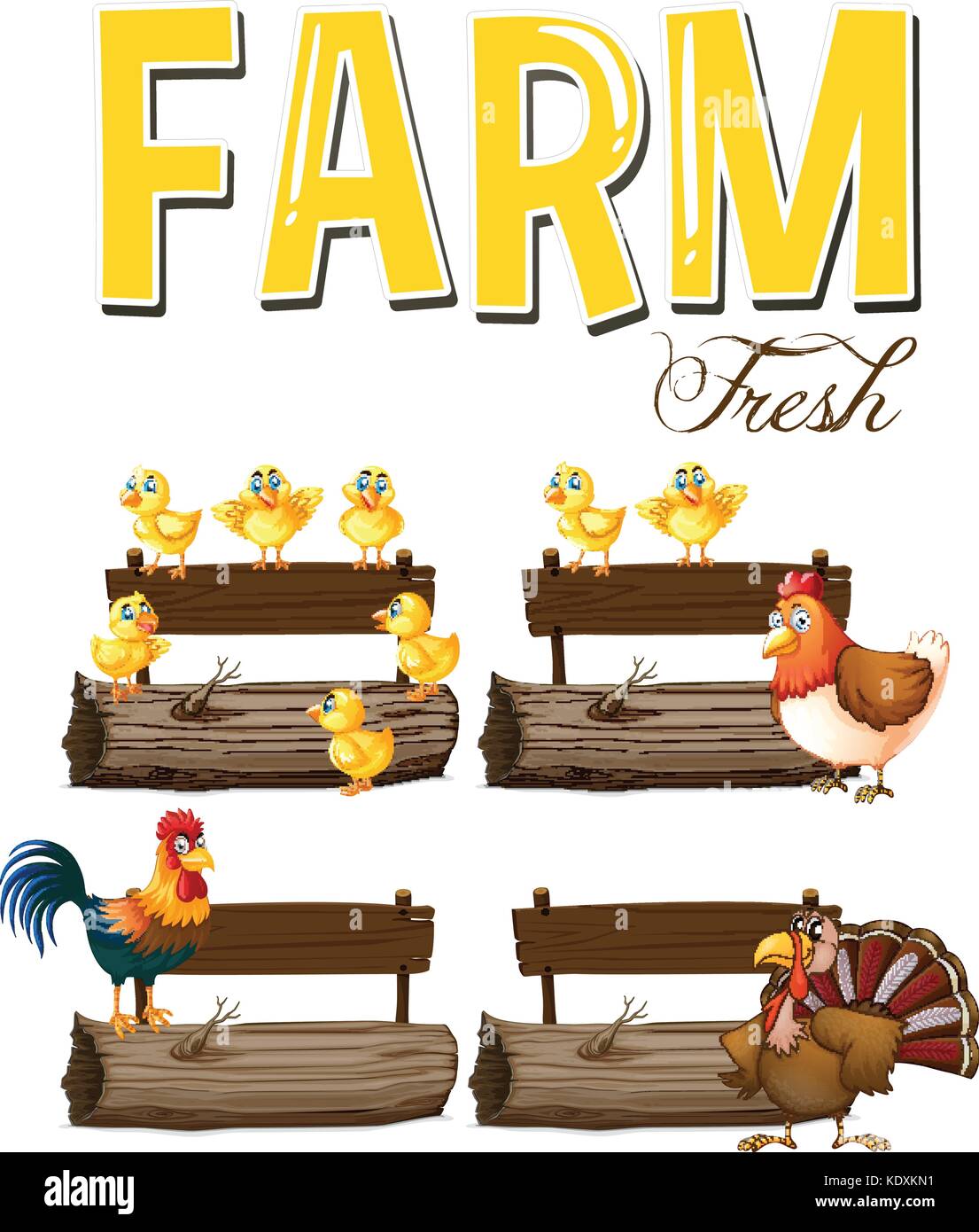 Farm animals and signs illustration Stock Vector Image & Art - Alamy