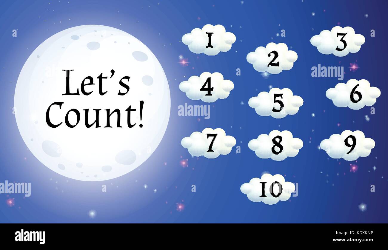 Counting numbers on clouds illustration Stock Vector Image & Art - Alamy