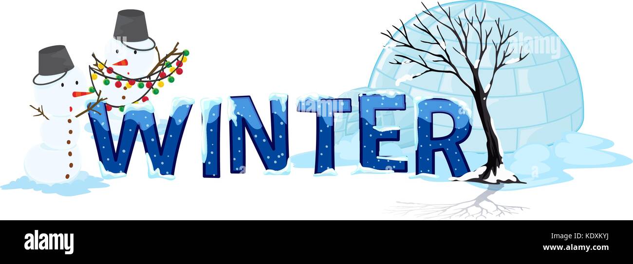 Font design with word winter illustration Stock Vector Image & Art - Alamy
