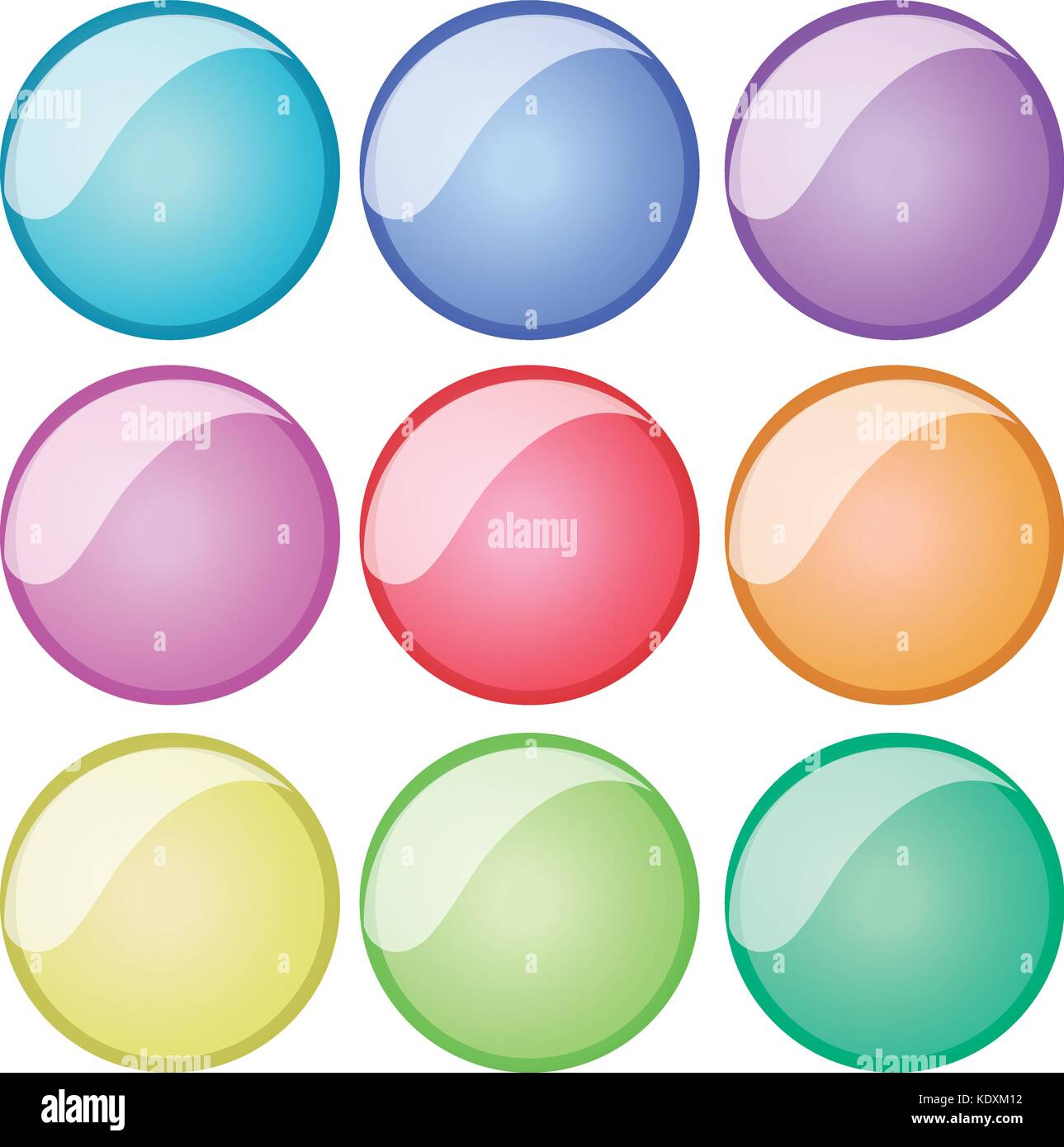 Round badges in nine colors illustration Stock Vector Image & Art - Alamy