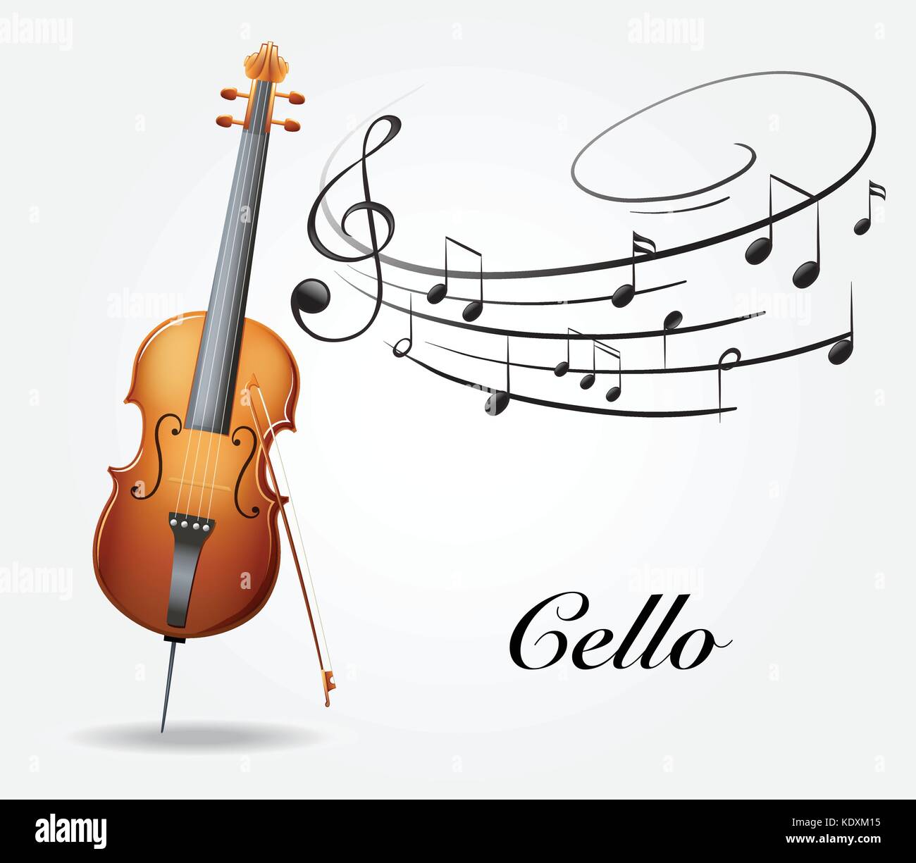 Cello and music notes illustration Stock Vector Image & Art - Alamy