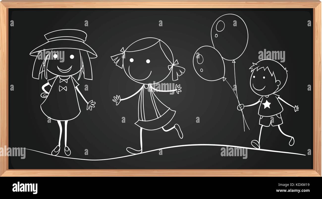 Doodles of children on board illustration Stock Vector Image & Art - Alamy