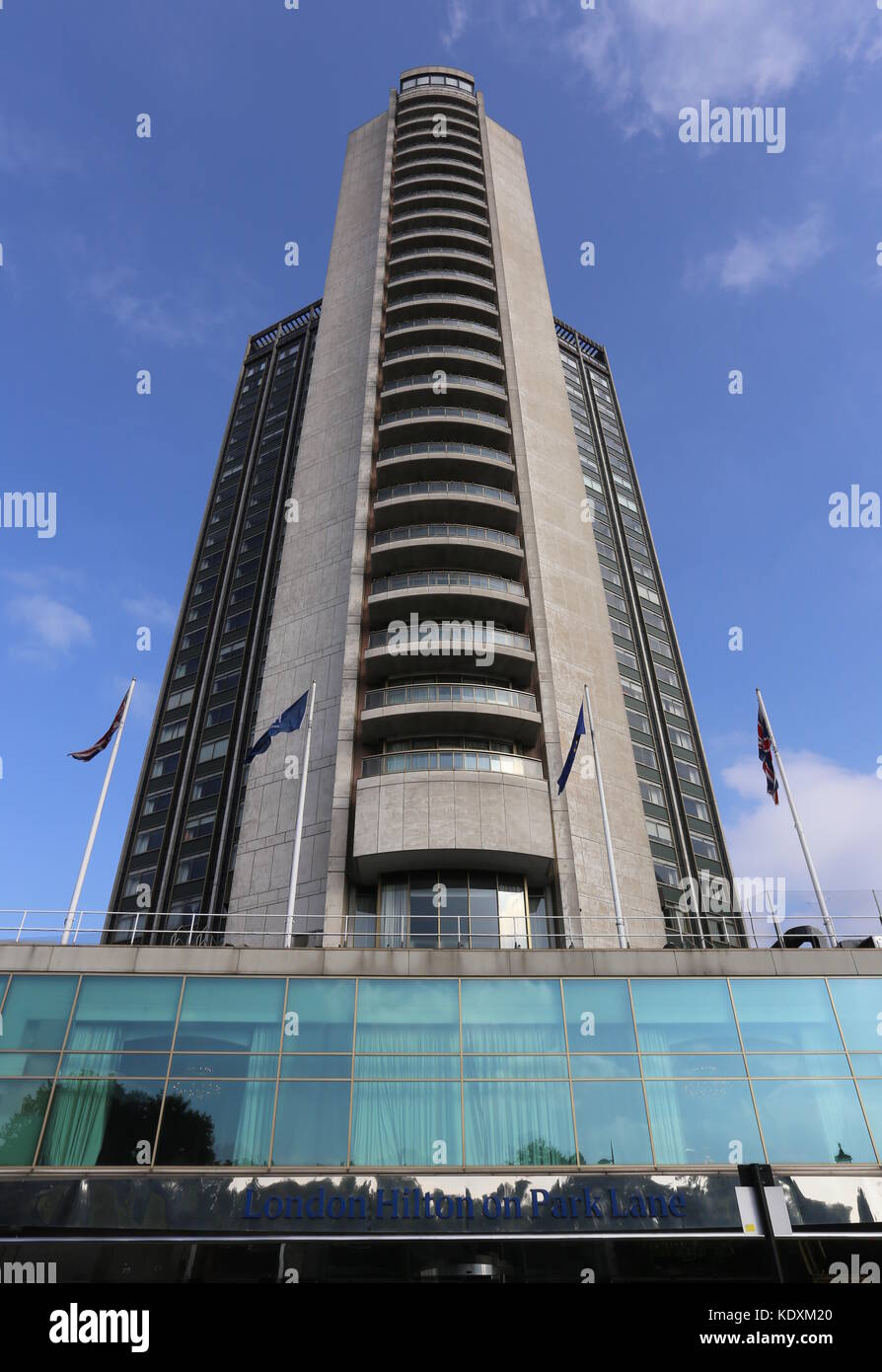 Exterior of London Hilton on Park Lane London UK October 2017 Stock ...