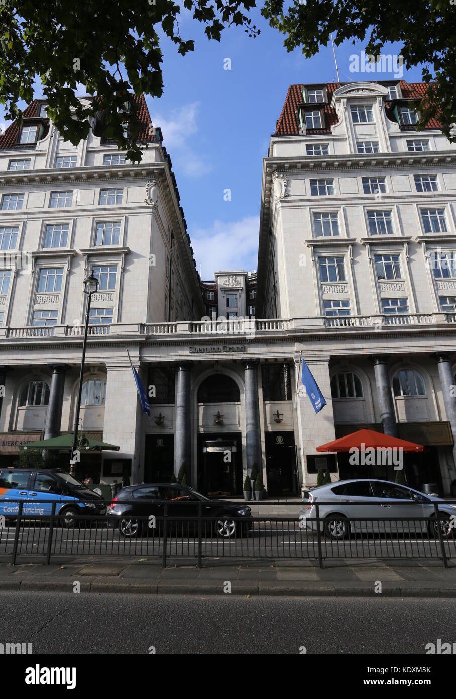 Exterior of Sheraton Grand London Park Lane London UK October 2017 ...