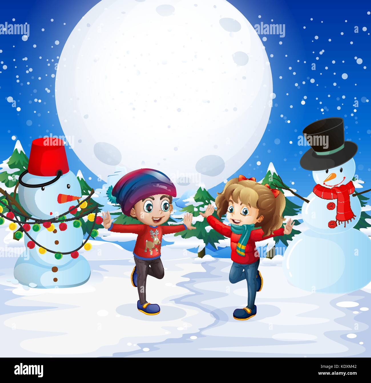 Young girl christmas picture Stock Vector Images - Alamy