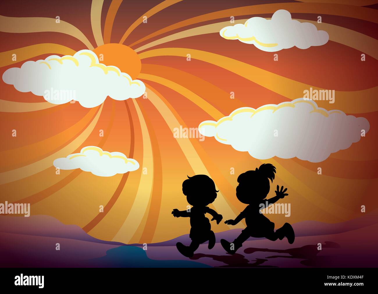 Kid running shadow Stock Vector Images - Alamy