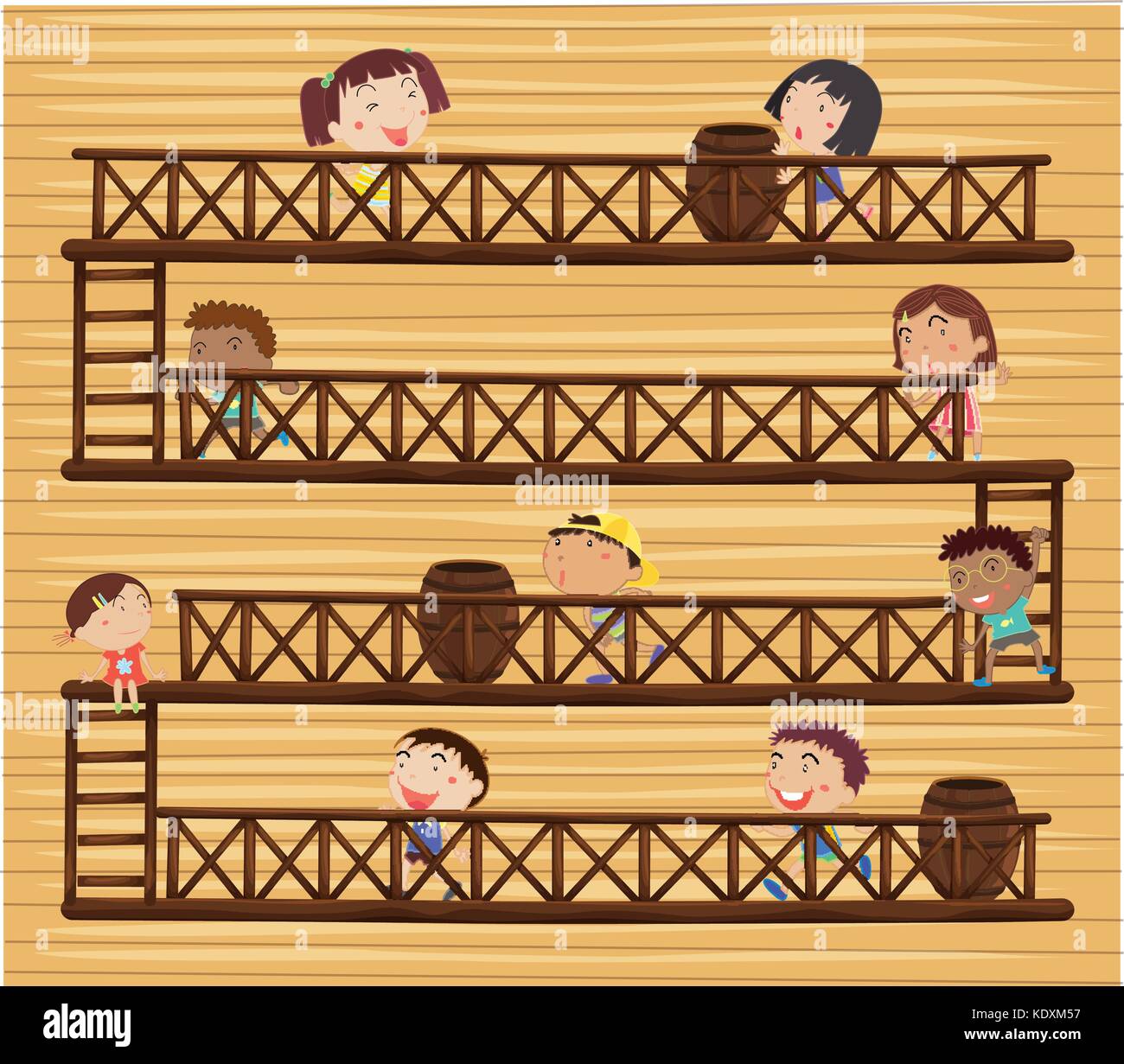 Children on different levels illustration Stock Vector Image & Art - Alamy