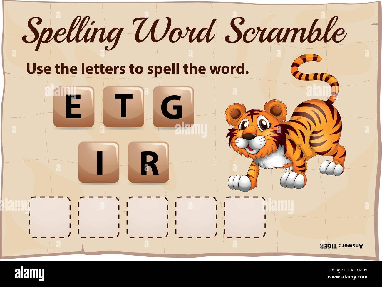 Tiger word Stock Vector Images - Alamy