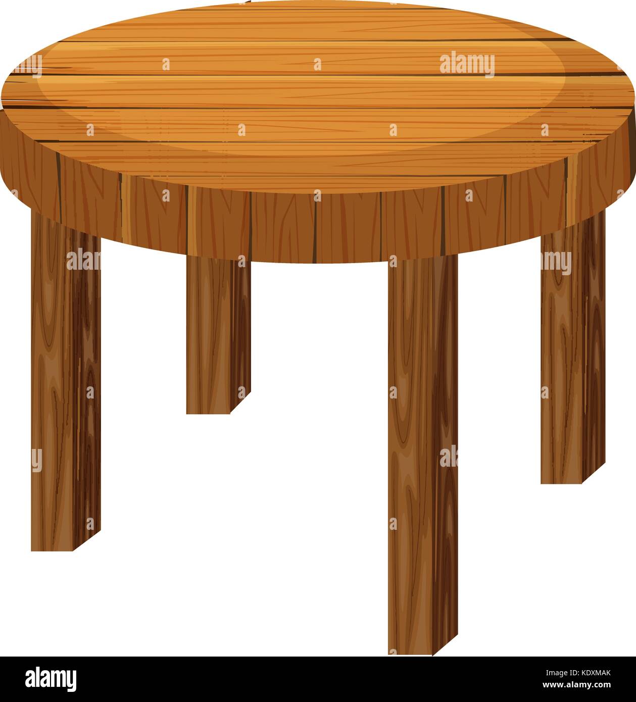 Round wooden table on white background illustration Stock Vector Image ...