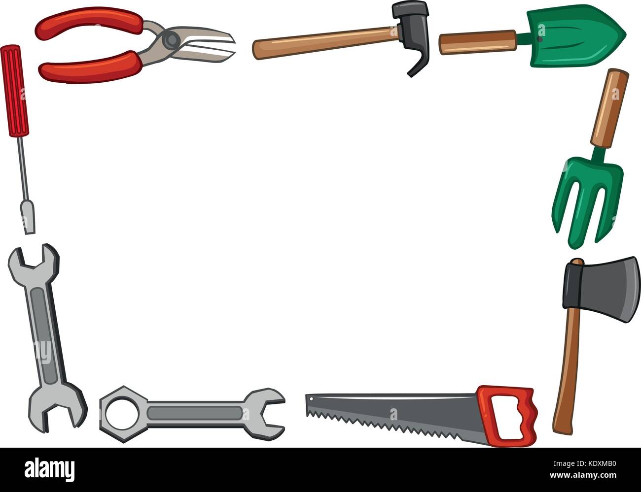 Gardening gardening tools frame Cut Out Stock Images & Pictures - Alamy