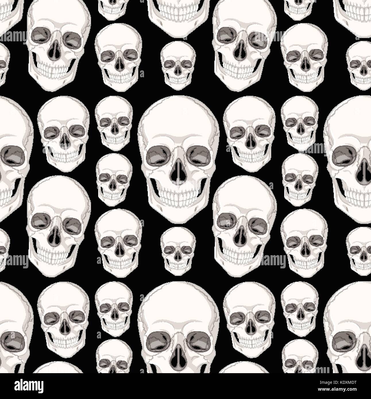 Seamless background with human skull illustration Stock Vector Image ...