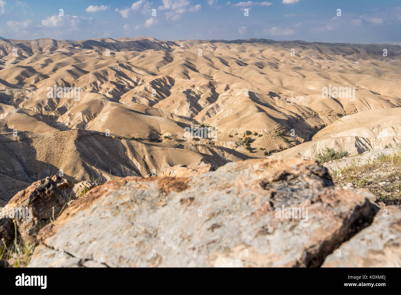 Desert of Negev from right with stone Stock Photo - Alamy