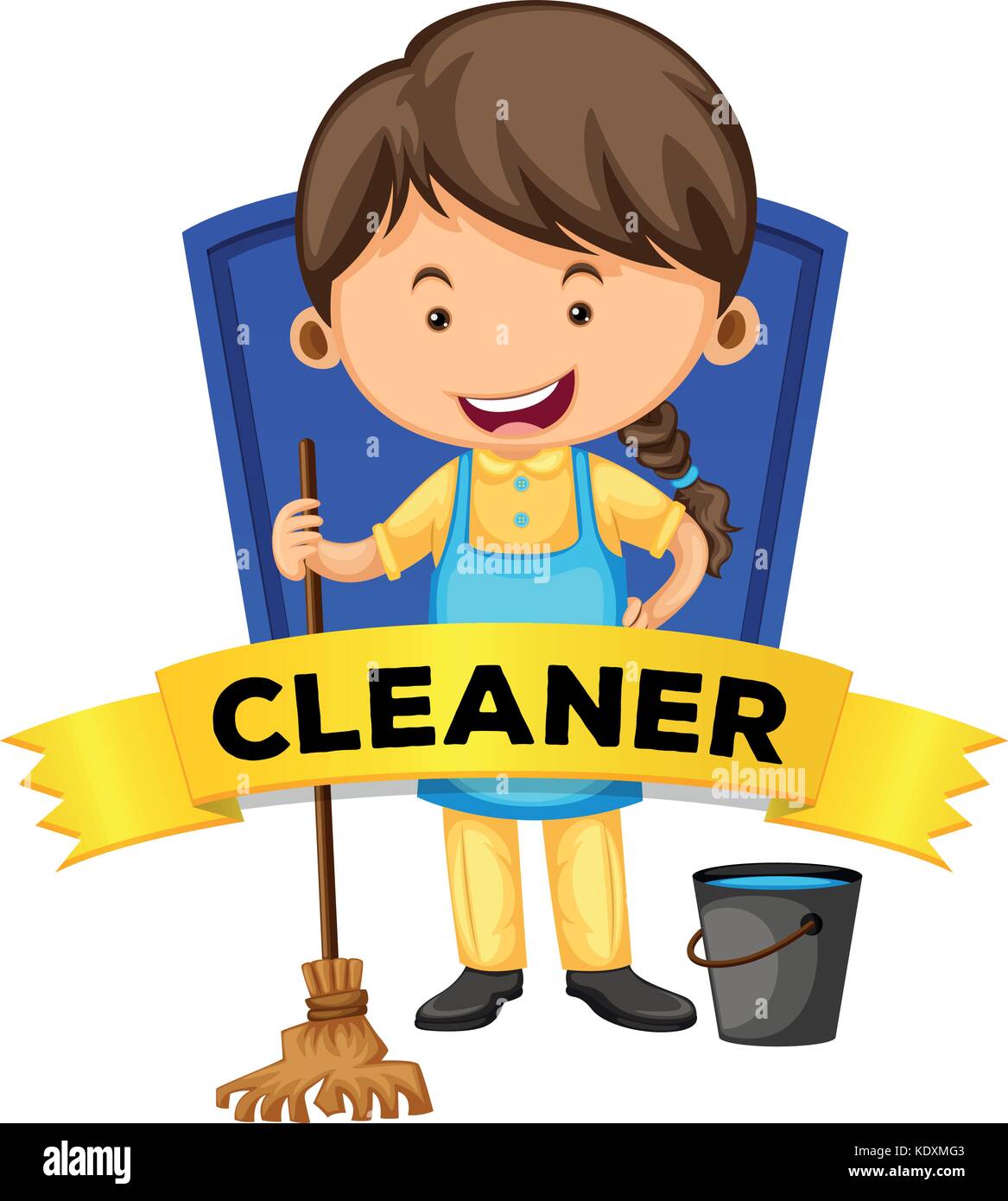 Label design with female cleaner illustration Stock Vector Image & Art ...