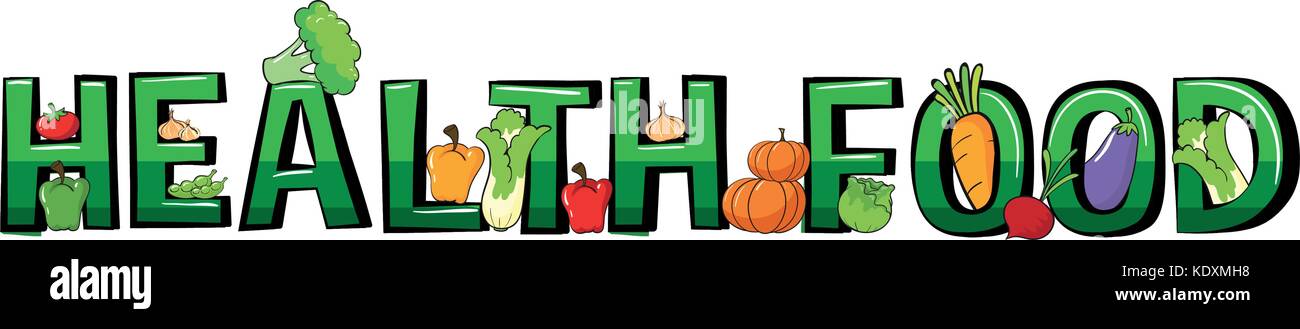 Font design for word health food illustration Stock Vector Image & Art ...