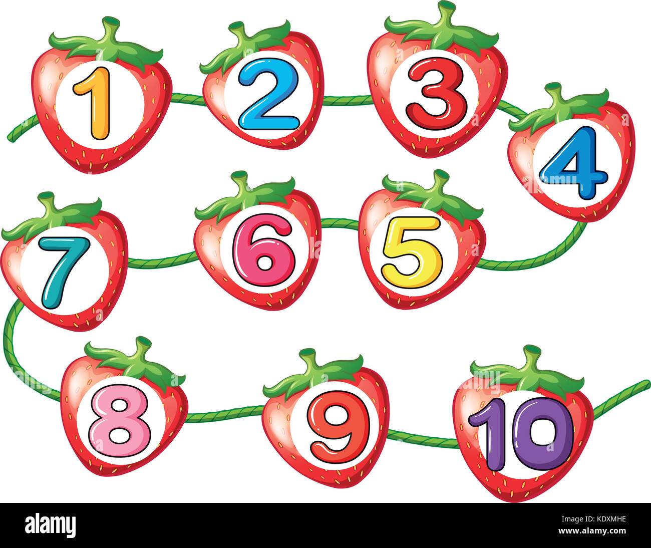 Four strawberries Stock Vector Images - Alamy