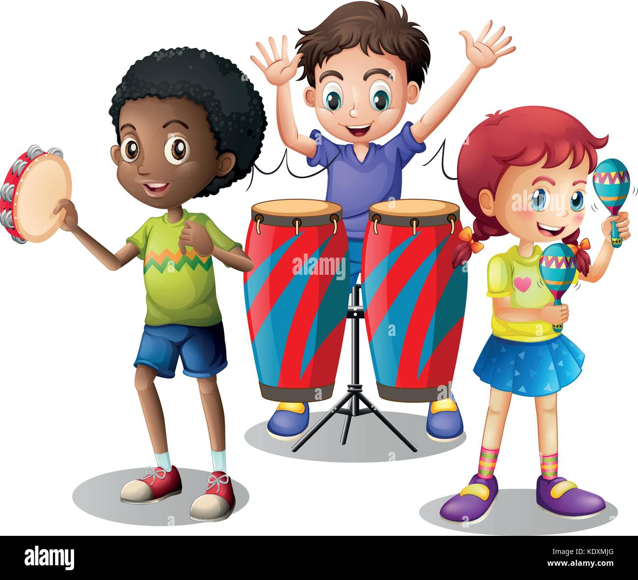 Children playing musical instruments together illustration Stock Vector ... Children playing musical instruments together illustration Stock Vector ...