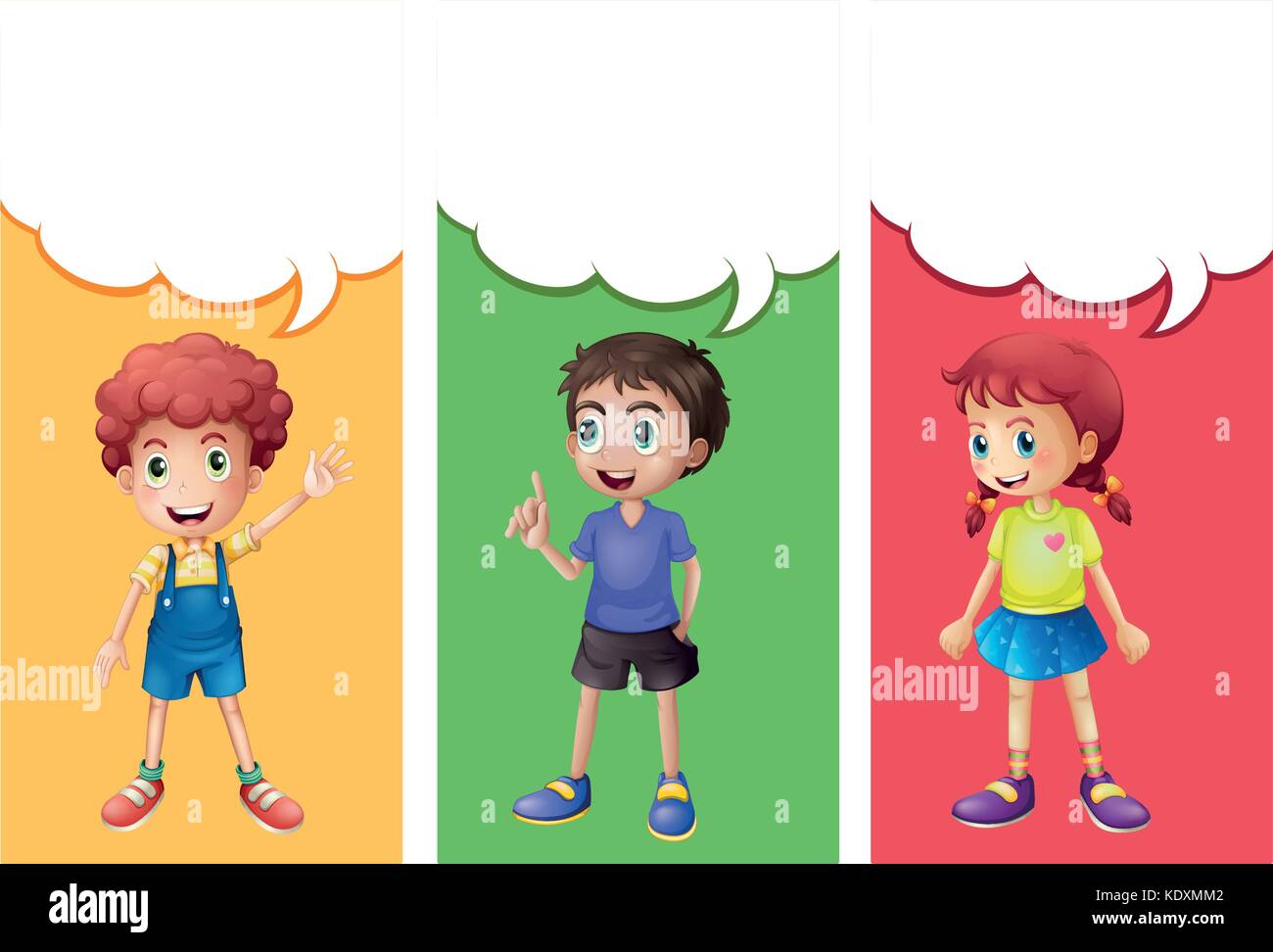 Speech bubble template with kids illustration Stock Vector Image & Art ...