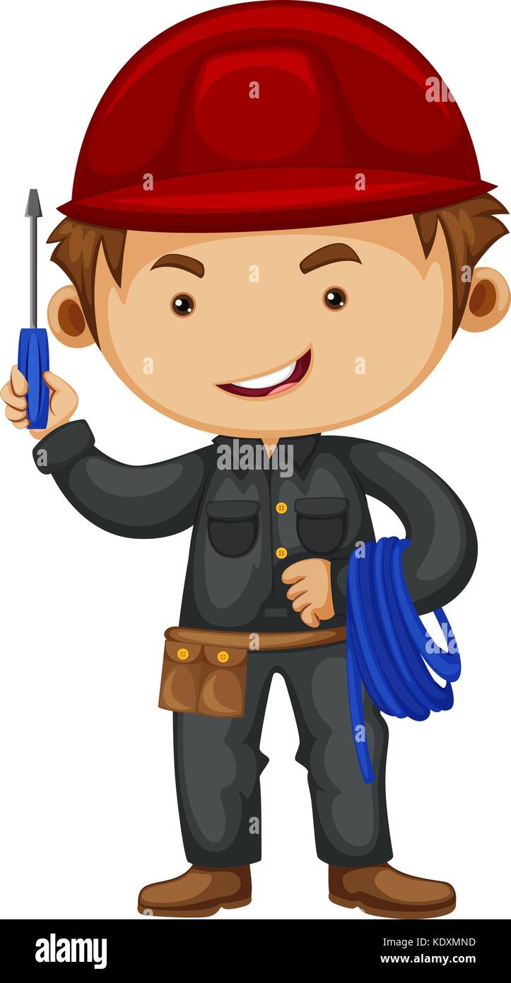 Electrician work man tools Stock Vector Images - Alamy