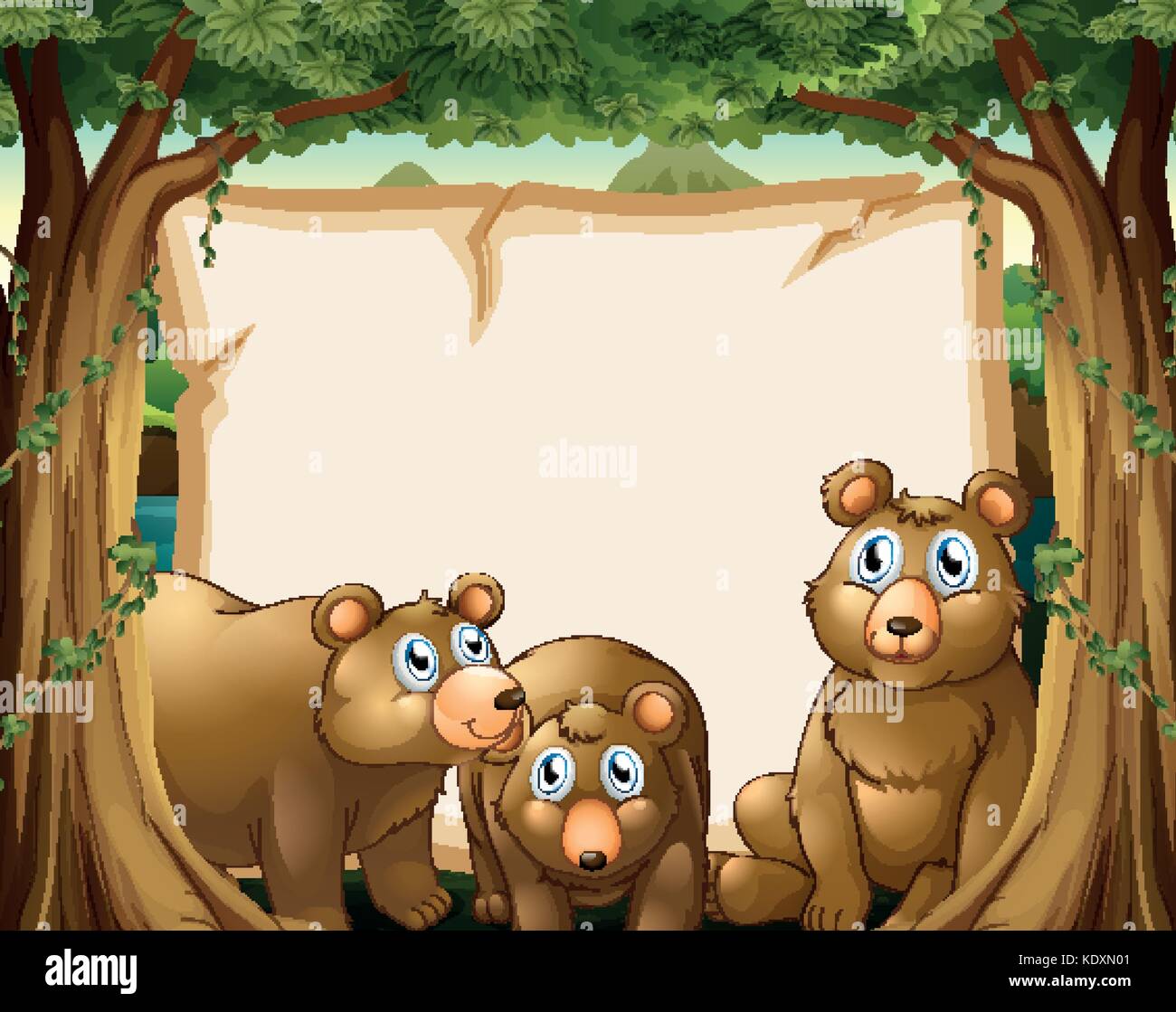 Paper template with bears in background illustration Stock Vector Image ...