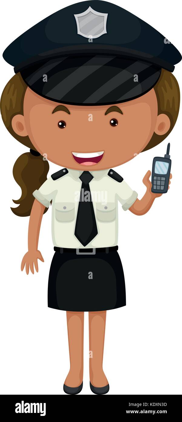 Female police officer art illustration Stock Vector Images - Alamy