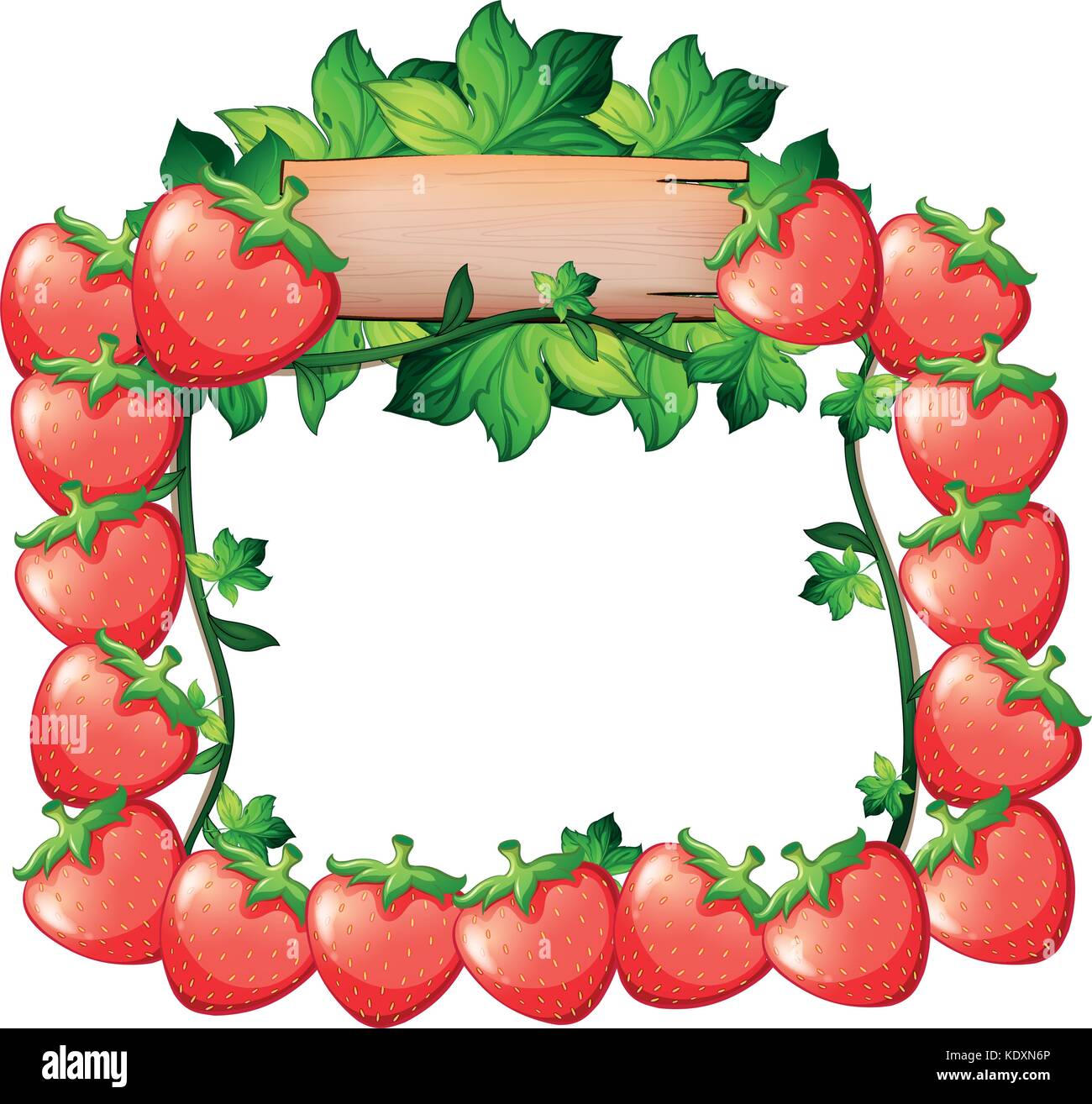 Strawberry vine border Stock Vector Images - Alamy